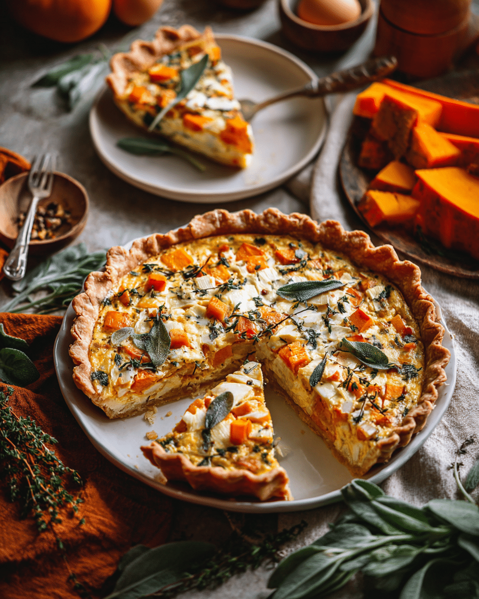 Butternut Squash & Sage Quiche – Cozy Fall Favorite - Melissa Recipes